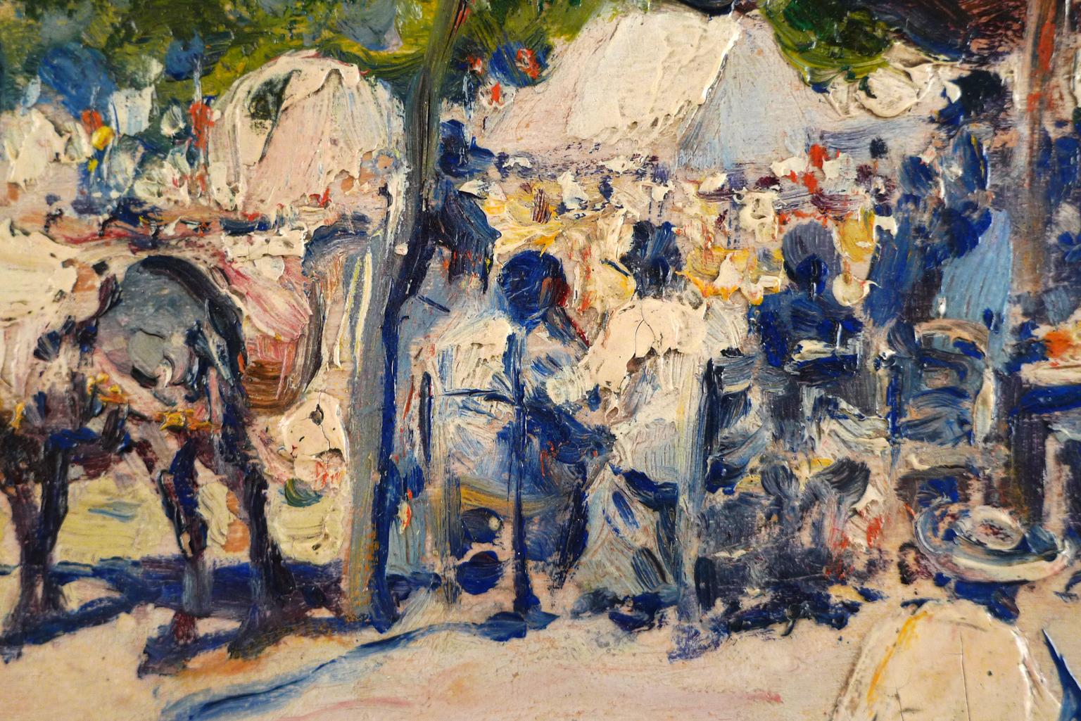 José Arpa Perea - "Feria de Sevilla, 19th Century oil on panel by ...