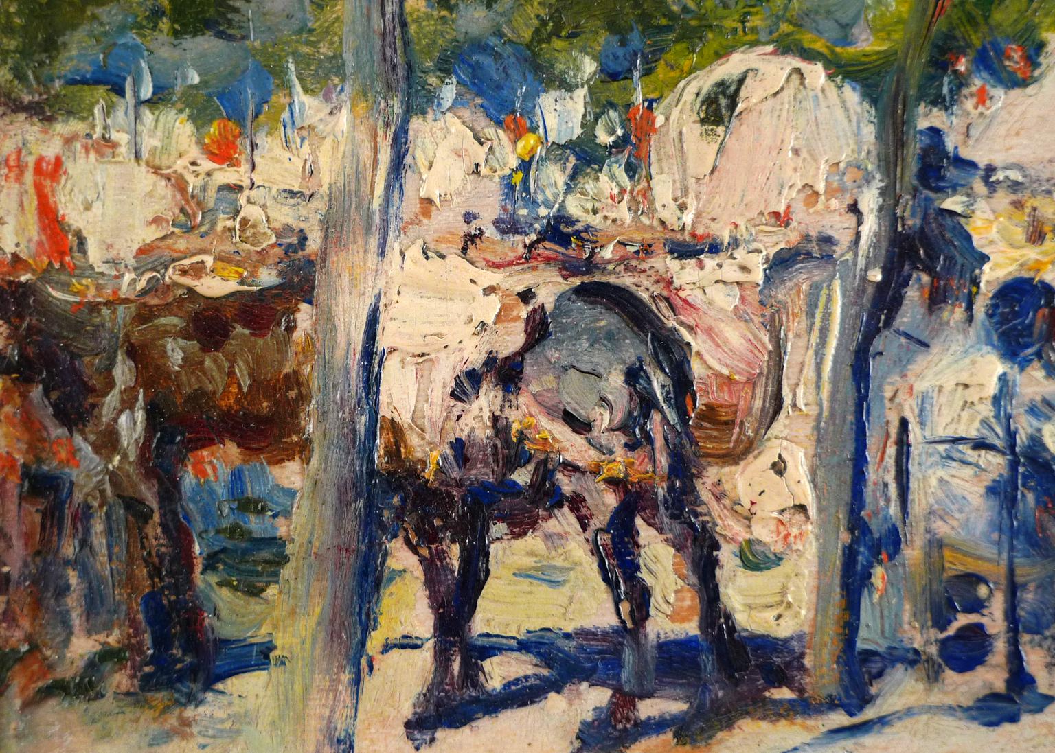 José Arpa Perea - "Feria de Sevilla, 19th Century oil on panel by ...