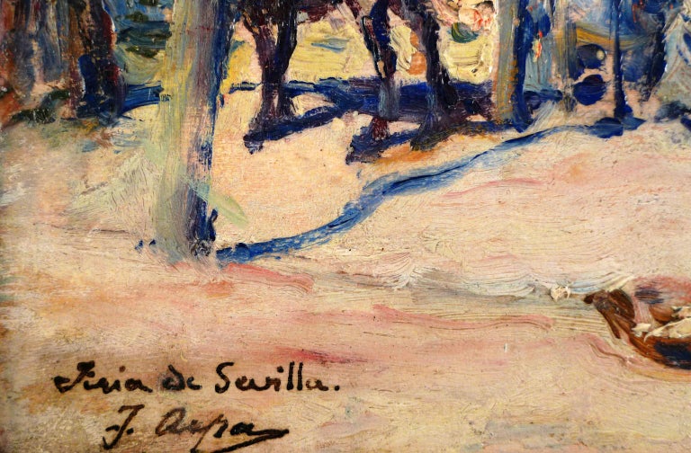José Arpa Perea - "Feria de Sevilla, 19th Century oil on panel by ...