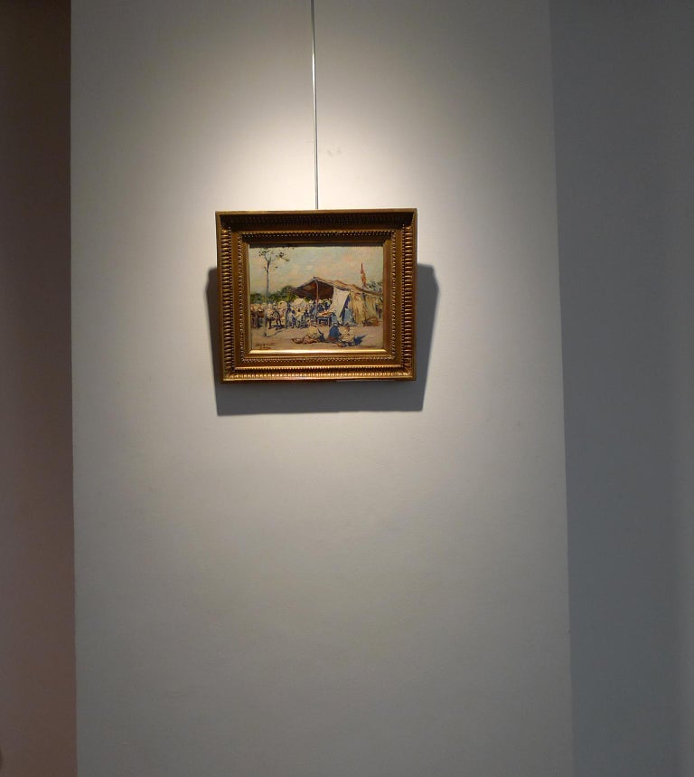 José Arpa Perea - "Feria de Sevilla, 19th Century oil on panel by ...