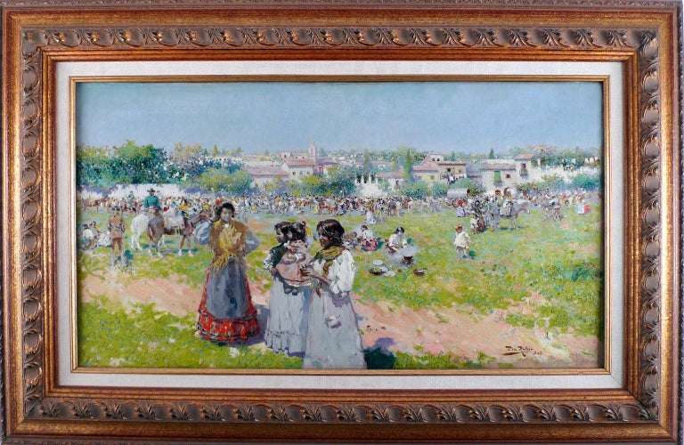 Alberto Plá y Rubio - "At the Annual Fair", an early 20th Century oil ...