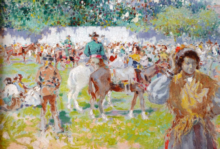 Alberto Plá y Rubio - "At the Annual Fair", an early 20th Century oil ...