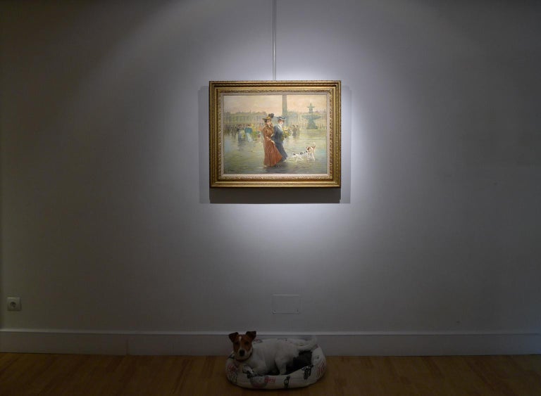 Felix Alarcon - "La Place de la Concorde, Paris" 19th Century oil on ...