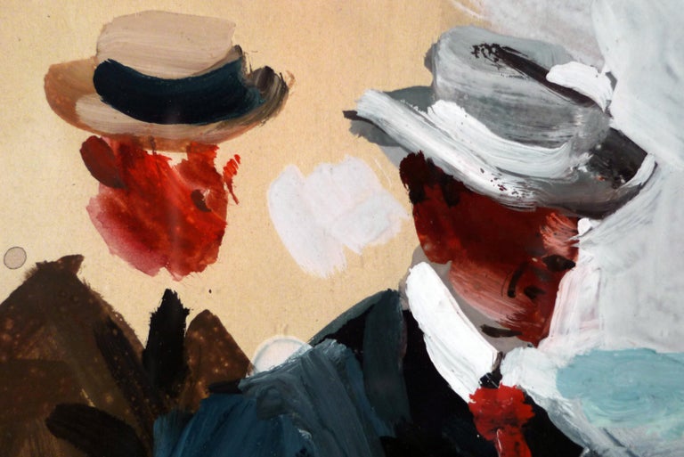 Roberto Domingo Fallola - "At The Longchamp Races", Gouache on paper by ...