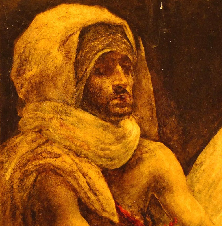 José Gallegos y Arnosa - "The Prayer", 19th Century Watercolor of Three ...