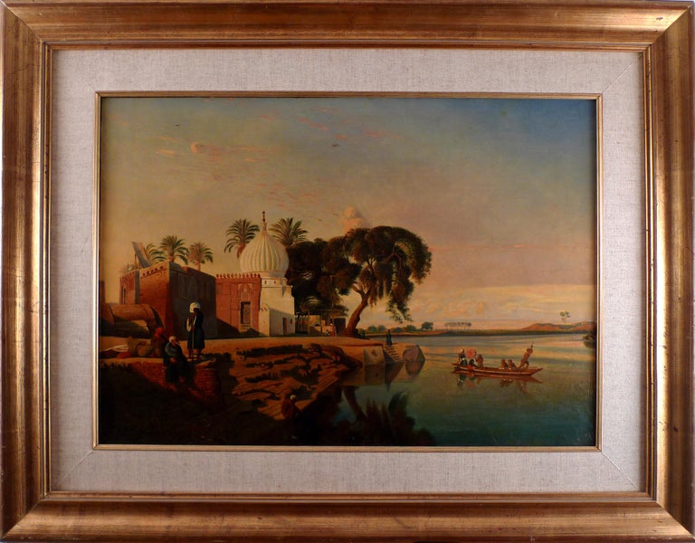 Prosper Georges Antoine Marilhat - "On the Nile", 19th Century Oil on ...