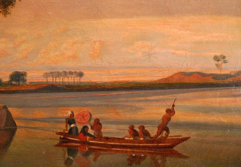 Prosper Georges Antoine Marilhat - "On the Nile", 19th Century Oil on ...