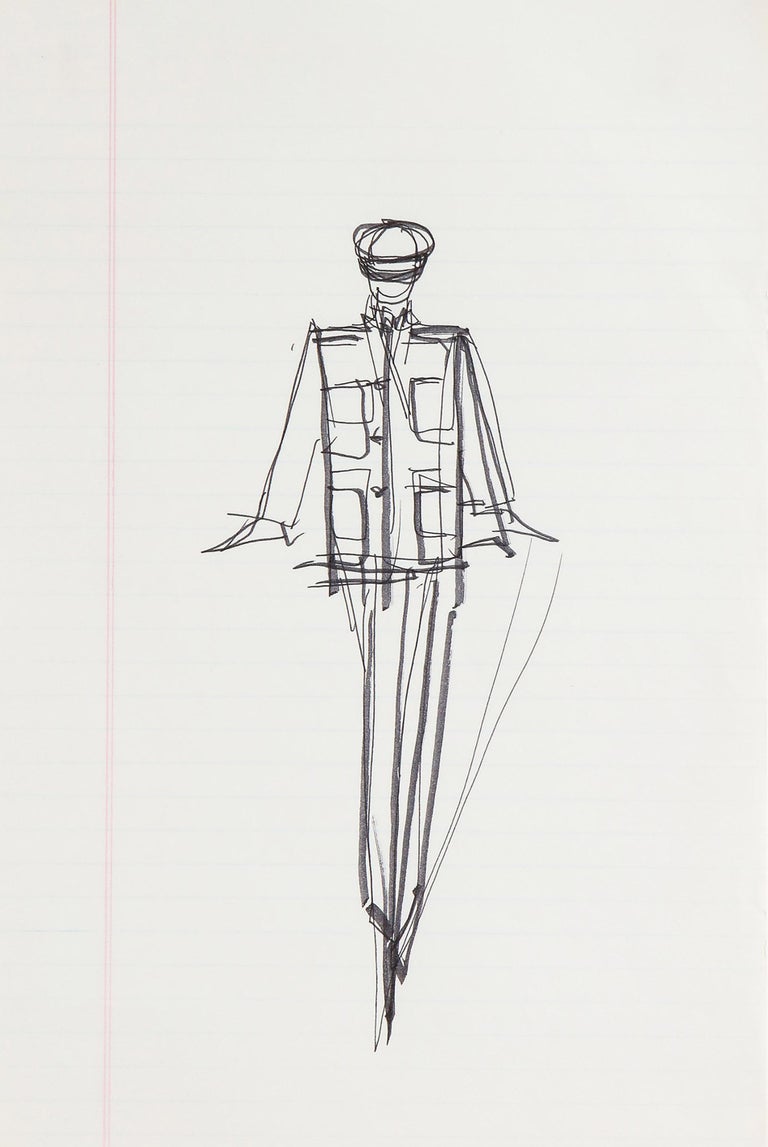 Halston - Set of 6 Ink Sketches by Iconic Fashion Designer Halston at ...