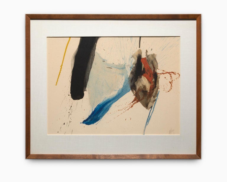 Robert McChesney 1 - Mid Century Abstract Watercolor with Splatter of ...
