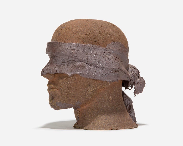 Tony Hepburn - Life-Sized Ceramic Blindfolded Head I at 1stDibs