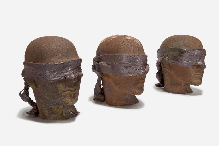 Tony Hepburn - Life-Sized Ceramic Blindfolded Head I at 1stDibs