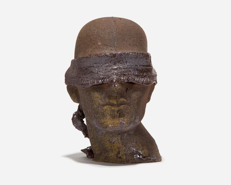 Tony Hepburn - Life-Sized Ceramic Blindfolded Head III at 1stDibs