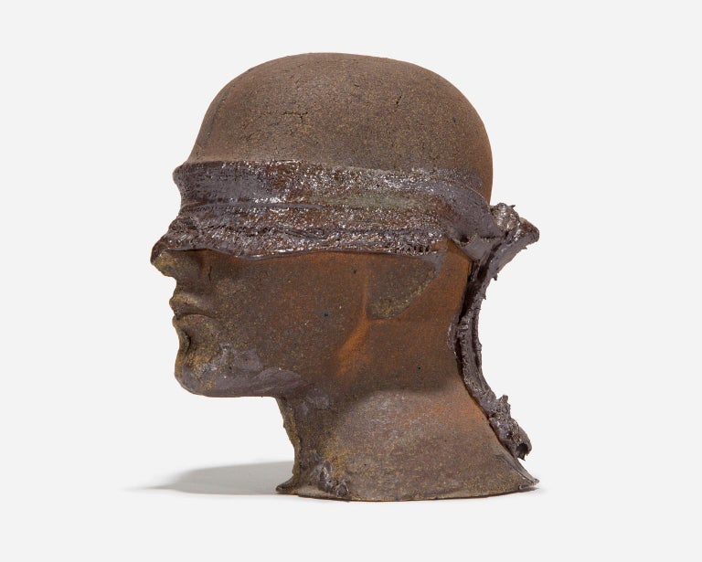 Tony Hepburn - Life-Sized Ceramic Blindfolded Head III at 1stDibs
