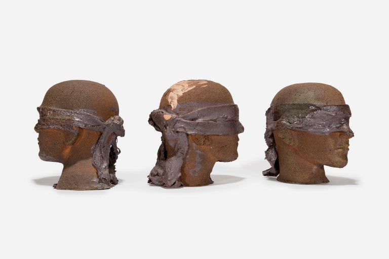 Tony Hepburn - Life-Sized Ceramic Blindfolded Head III at 1stDibs