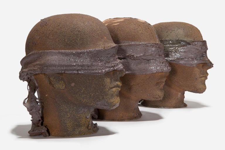 Tony Hepburn - Life-Sized Ceramic Blindfolded Head III at 1stDibs