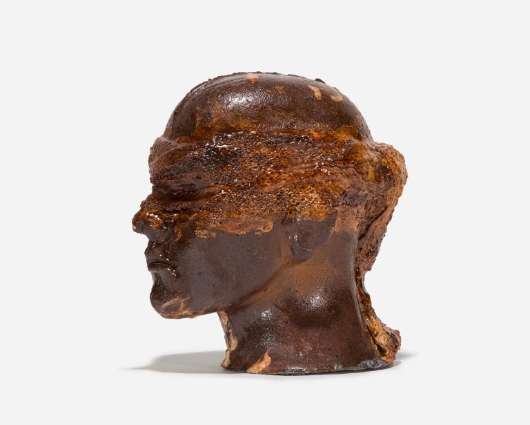 Tony Hepburn - Life-Sized Ceramic Blindfolded Head, Russet-Colored at ...