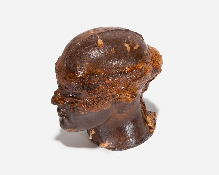 Tony Hepburn - Life-Sized Ceramic Blindfolded Head, Russet-Colored at ...