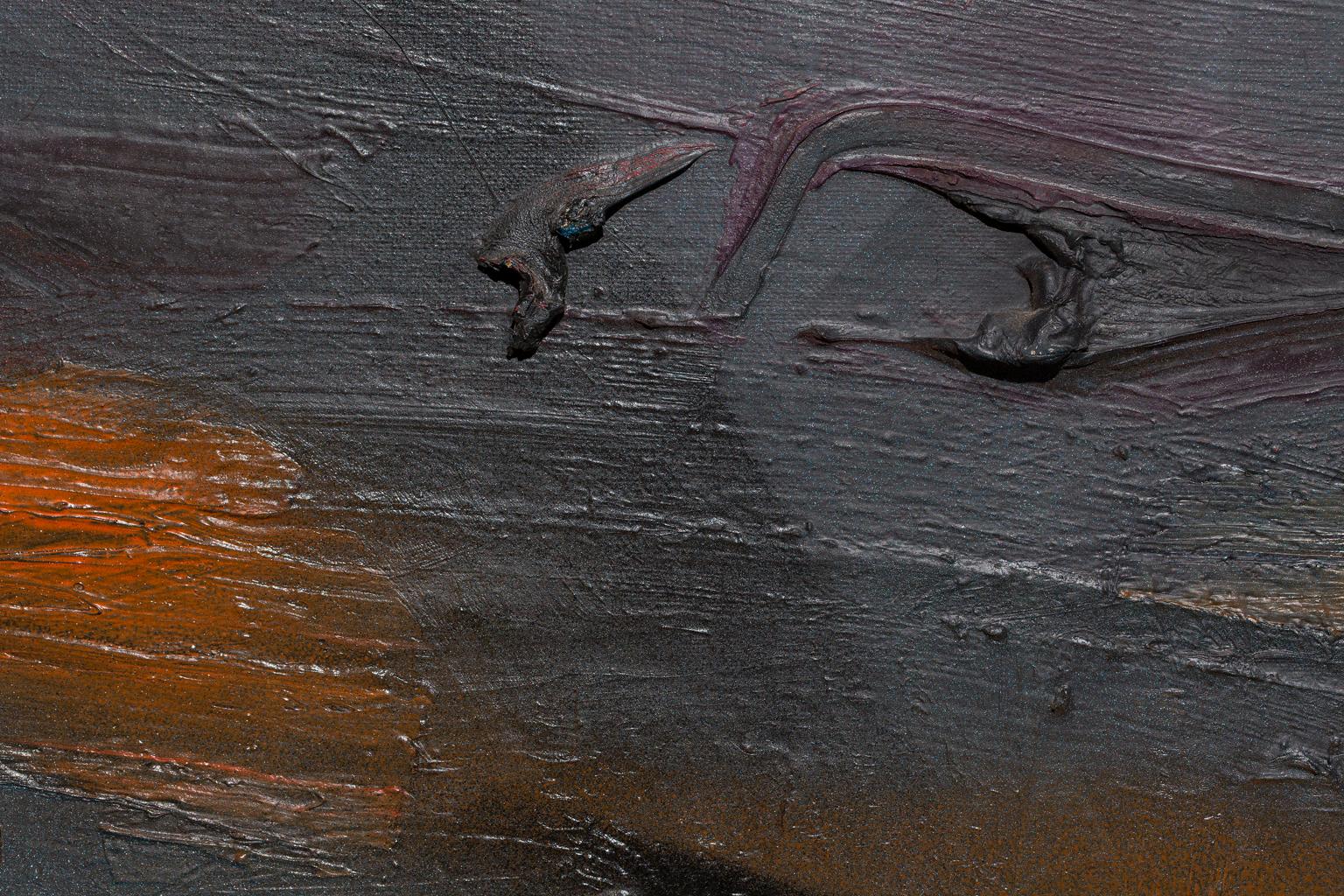 Merton Simpson - "Nightscape" Deep Blues and Black, Oil on Canvas For ...