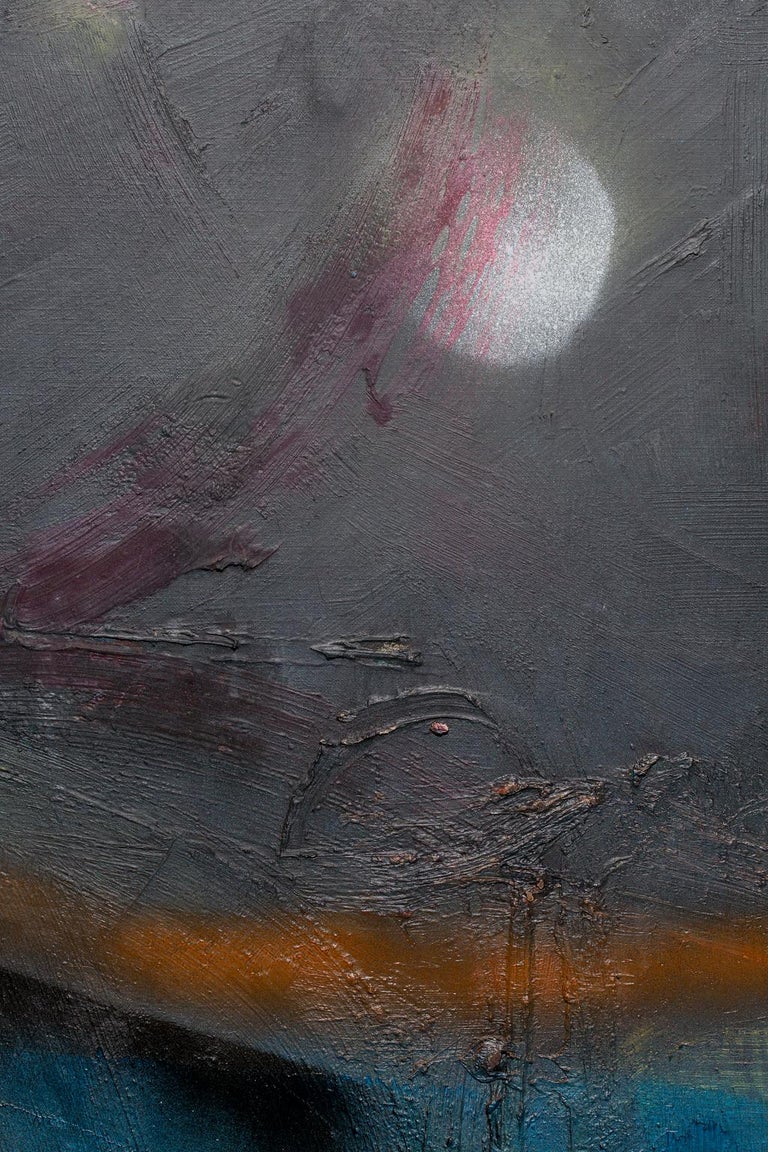 Merton Simpson - "Nightscape" Deep Blues and Black, Oil on Canvas For ...