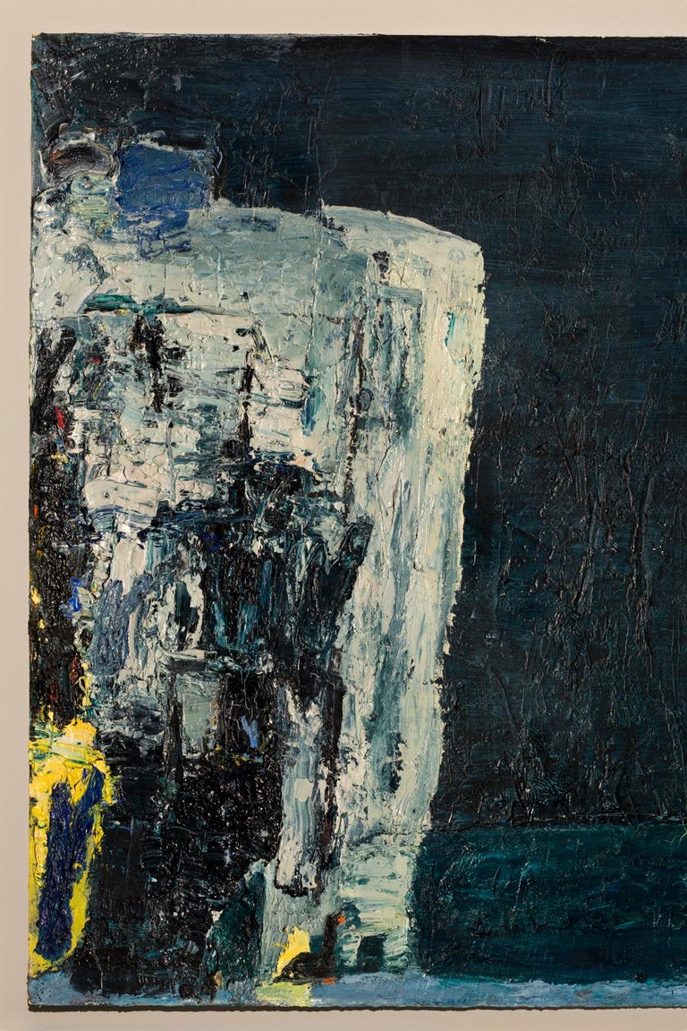 Brenda Goodman - "Farm No. 5" Abstract, Dark Dramatic Blue and ...