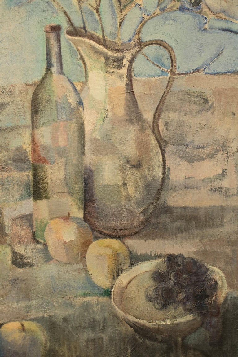 Zubel Kachadoorian - "Still Life in Landscape" Oil on Canvas, Pastel ...