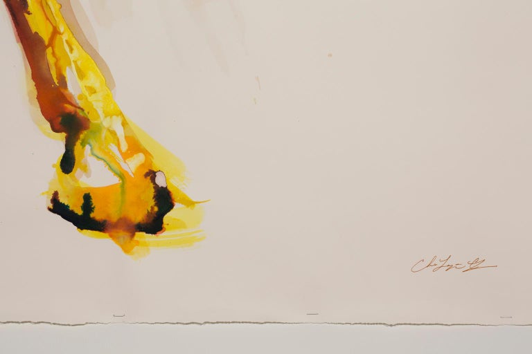 Chris Lujan - "Yellow Horse I", Large Mixed Medium, India Ink and Wine ...