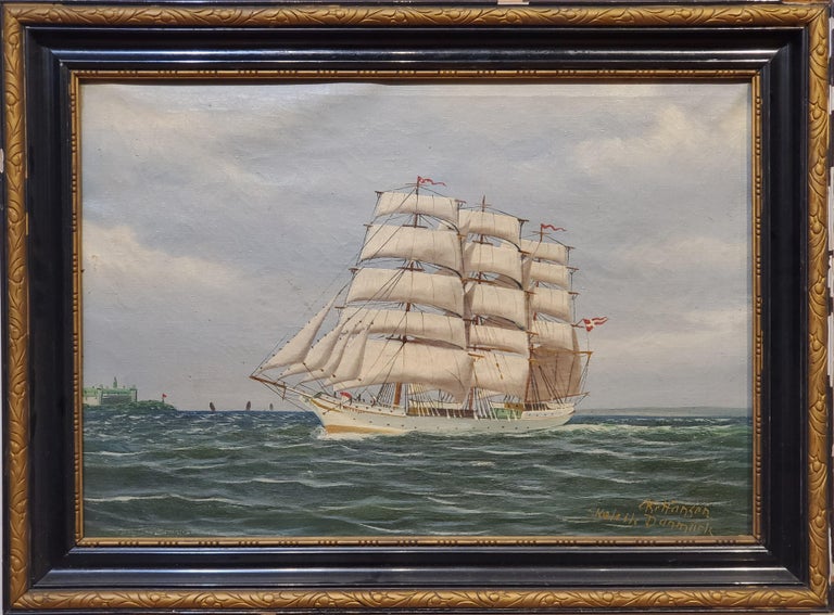 K Hansen - Danish Marine Landscape Painting signed by K Hansen at 1stDibs