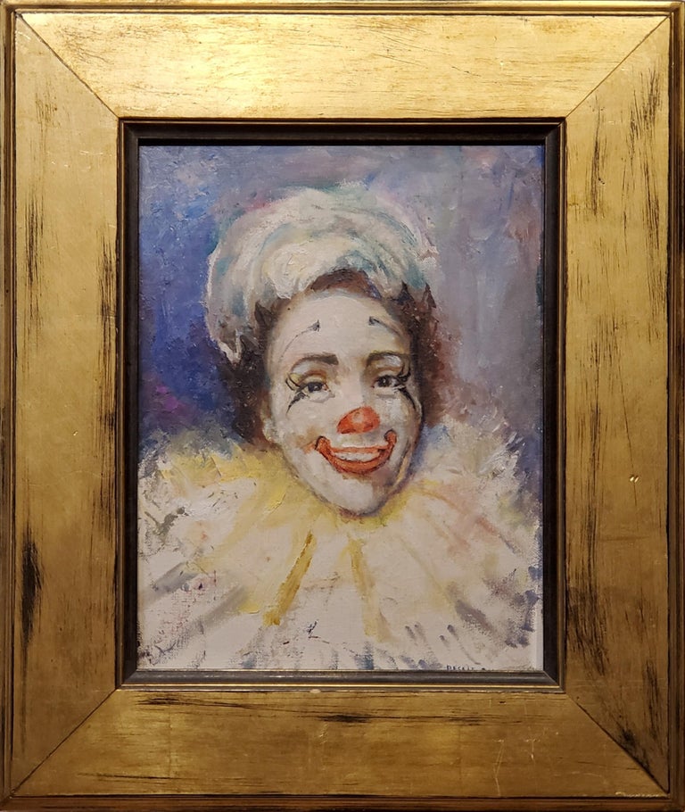Bessie Jeannette Howard - Bright Painting of a Clown, Bessie Howard ...