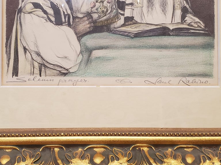 Saul Rabino - Rabbi Carrying a Torah scroll at 1stDibs