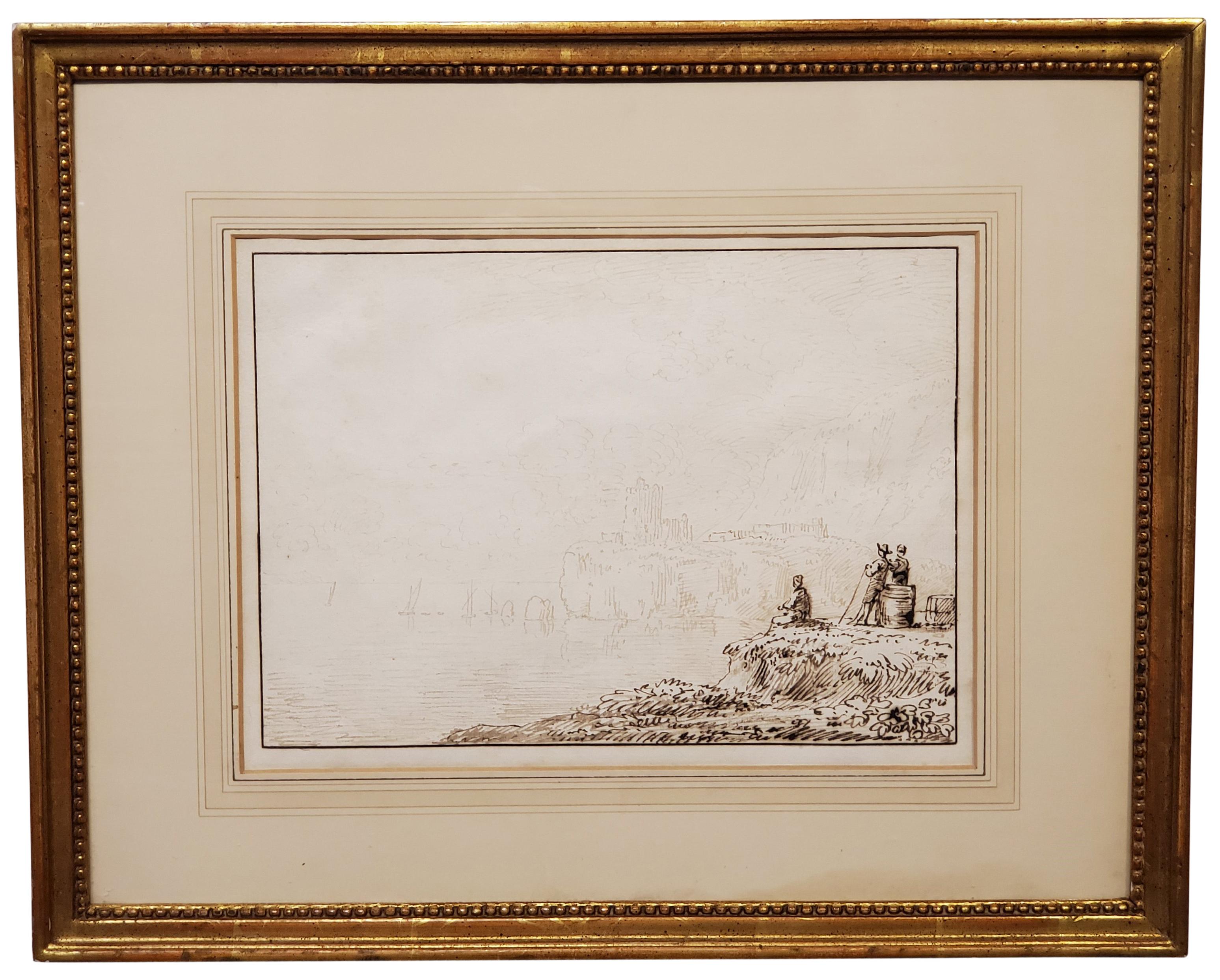 Anthony Devis - Pair of 18th Century Sepia Drawings by Anthony Thomas ...