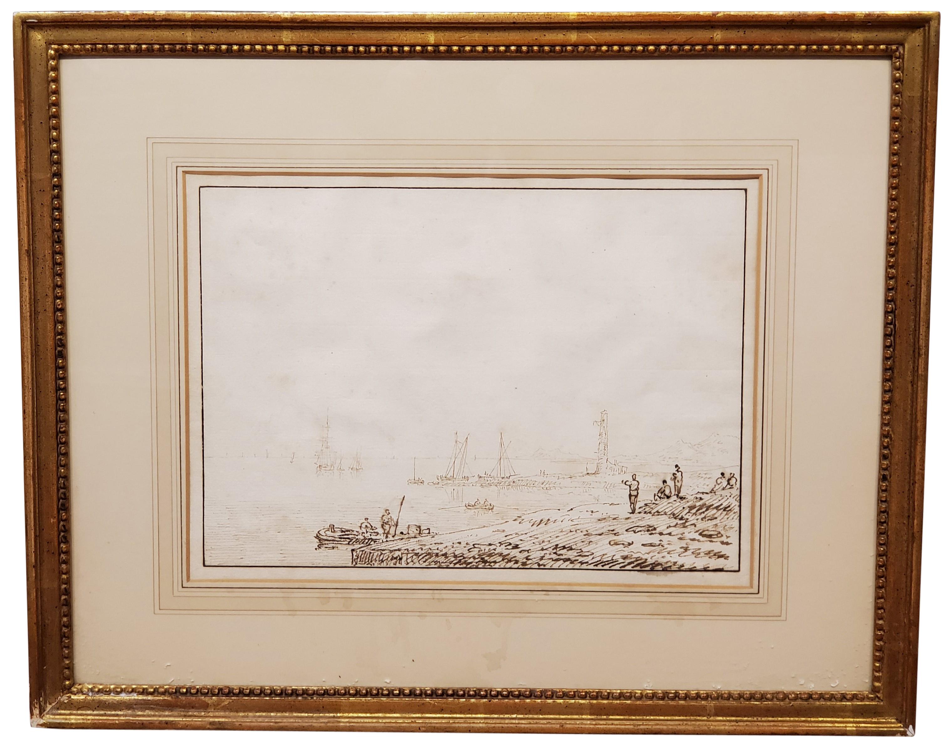 Anthony Devis - Pair of 18th Century Sepia Drawings by Anthony Thomas ...