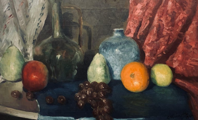 Cesare Ricciardi - Academic Table Top Still Life with Fruit Cesare ...