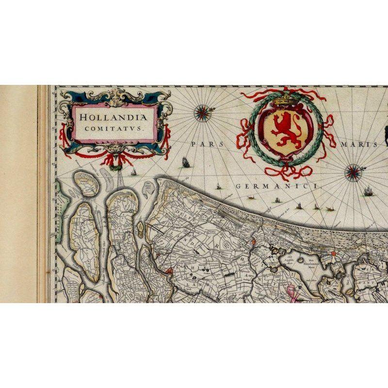 Willem Janszoon Blaeu - Willem Blaeu Map of Hollandia Comitatus Steel Engraving at 1stDibs ...