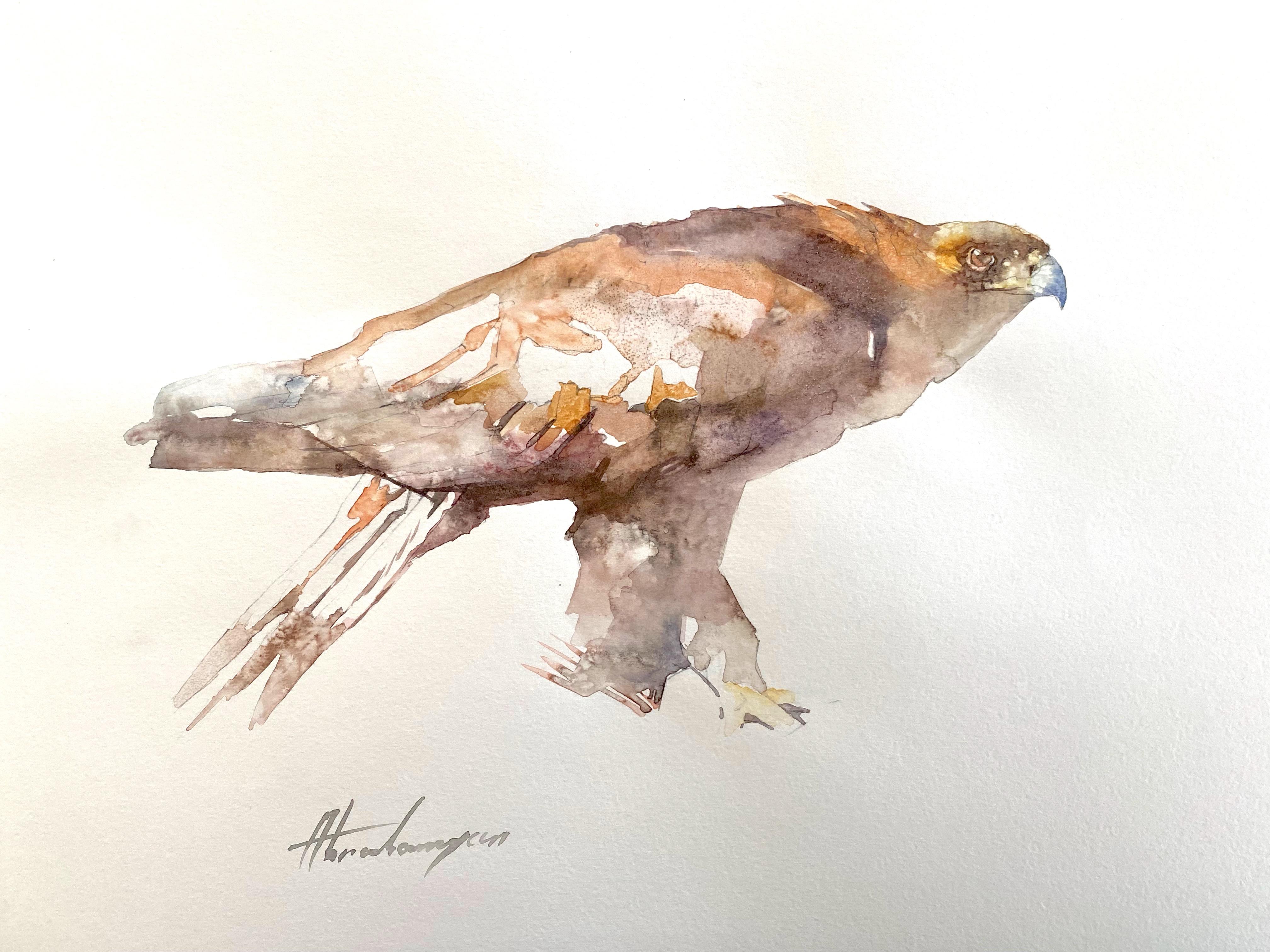 Artyom Abrahamyan - Eagle, Watercolor Handmade Painting For Sale at ...