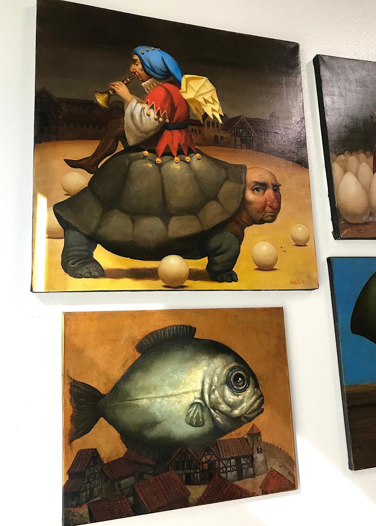 Ashot Yan - Fish, Surrealism, Original oil Painting, Handmade artwork ...