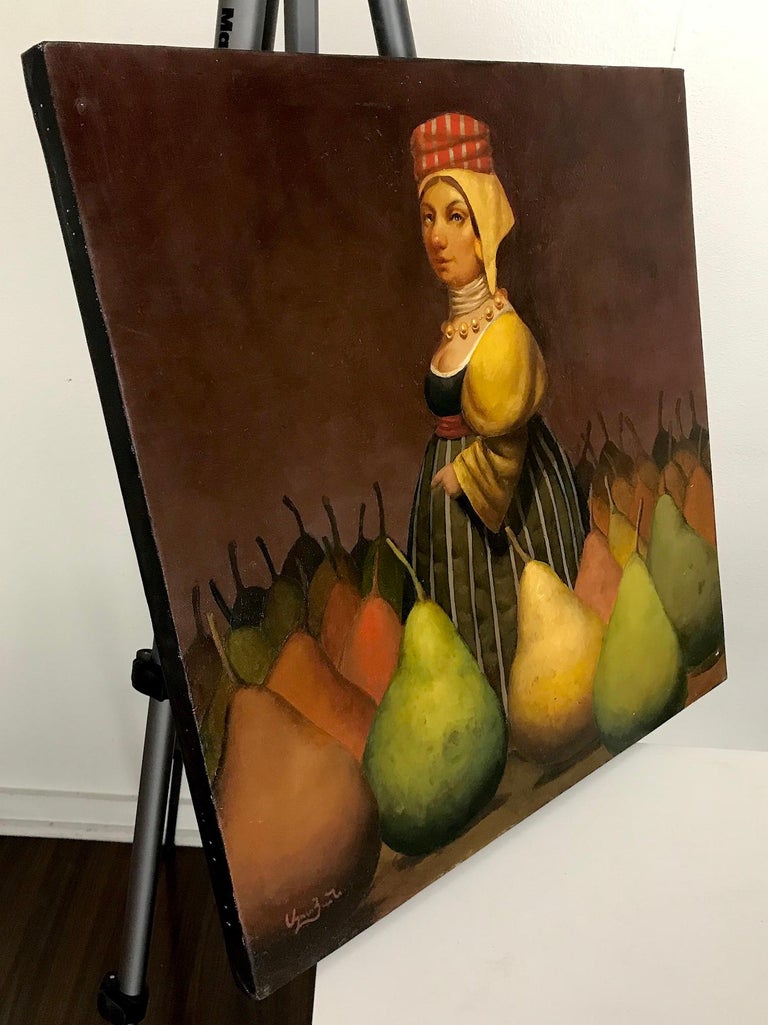 Ashot Yan - Blue-eyed Women Surrealism, Original oil Painting, Handmade ...