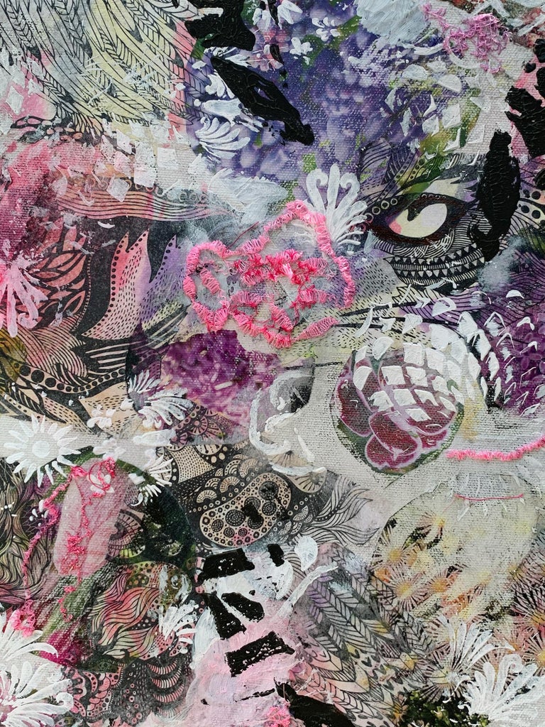 Jennifer Blalack - Tokolosh- Round Mixed Media Abstract Painting in ...