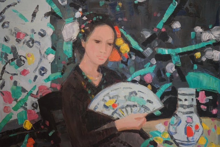 Jen Peng - Chinese Women In An Interior Fanning For Sale at 1stDibs