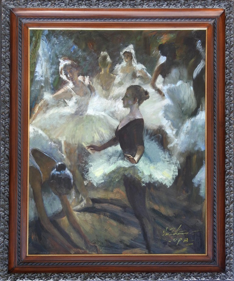 Zhiwei Tu - "Behind Stage", Zhiwei Tu, Impressionist, Figurative, 48x36 ...