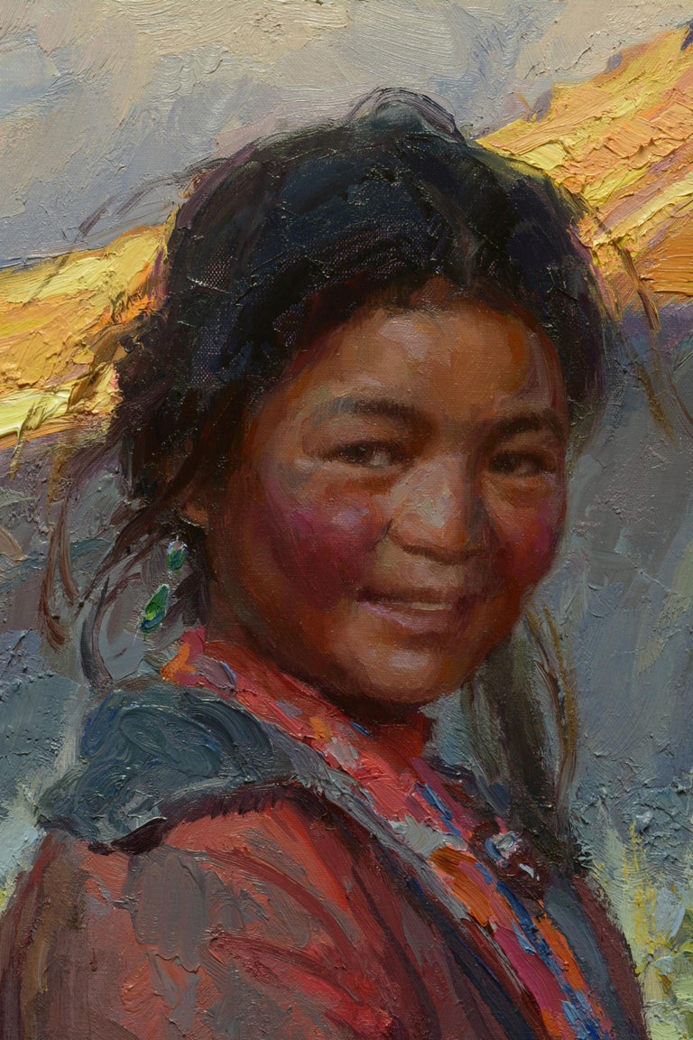 Scott Burdick - Tibetan Sisters, Oil Painting For Sale at 1stDibs ...