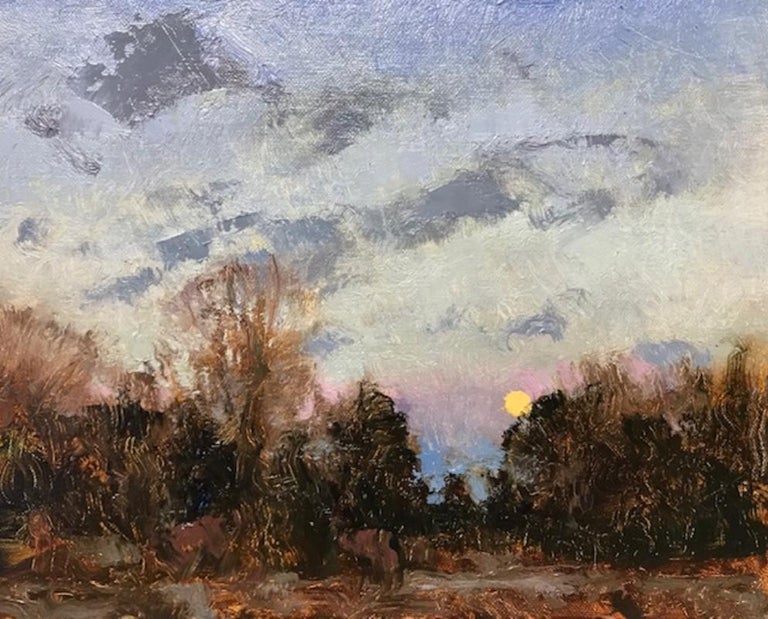 Michael J. Lynch - "October Moon" Oil Painting For Sale at 1stDibs