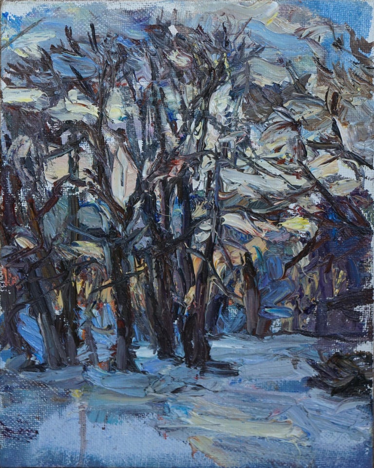 Ulrich Gleiter - "Winter Sunset" Oil Painting For Sale at 1stDibs