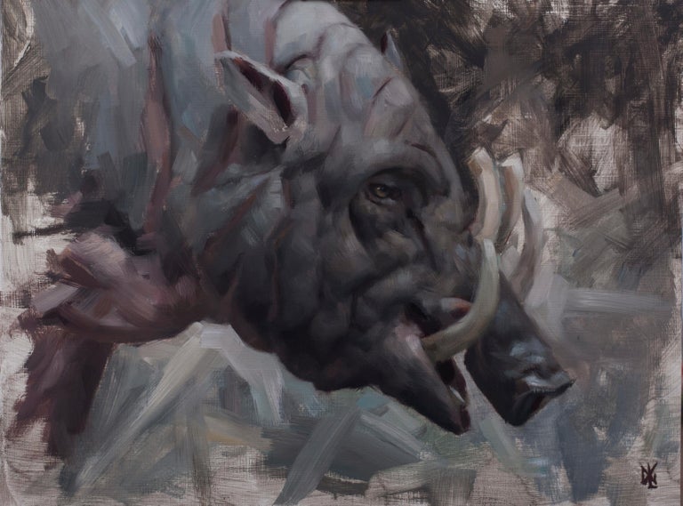 David Gluck - "Boar" Oil painting For Sale at 1stDibs | patrick kramer