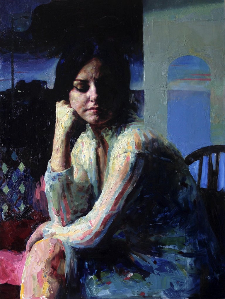 Hollis Dunlap - "Ten minutes from Now," Oil painting For Sale at 1stDibs