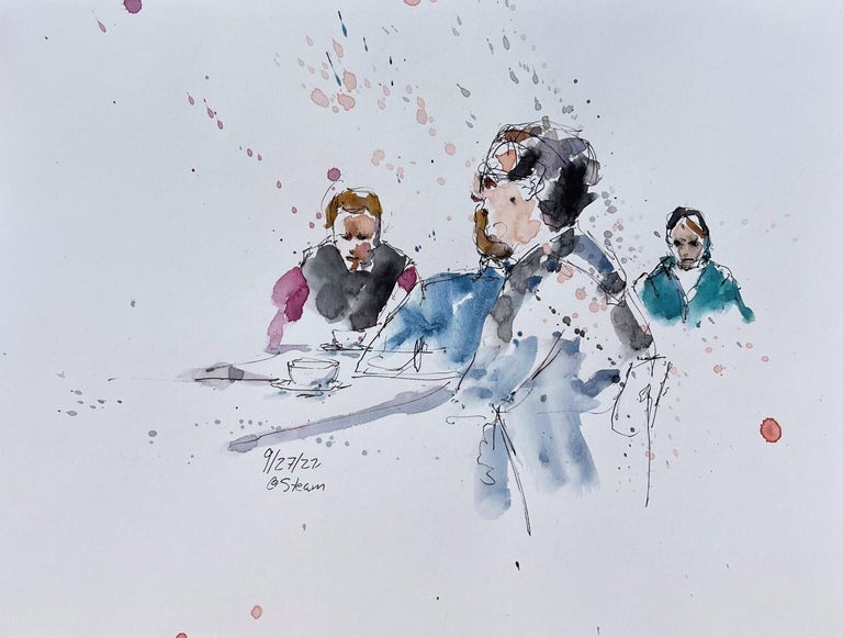 Clyde Steadman - "Untitled 14," Watercolor Painting For Sale at 1stDibs