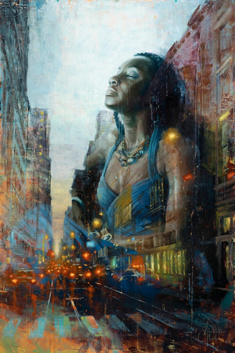 Christopher Clark 1 - "Regal Blue" Oil Painting For Sale at 1stDibs