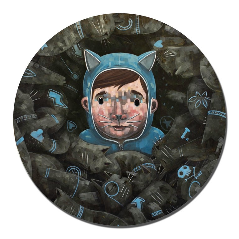 Nathan Durfee - "Ethan in the Purr" Oil painting For Sale at 1stDibs
