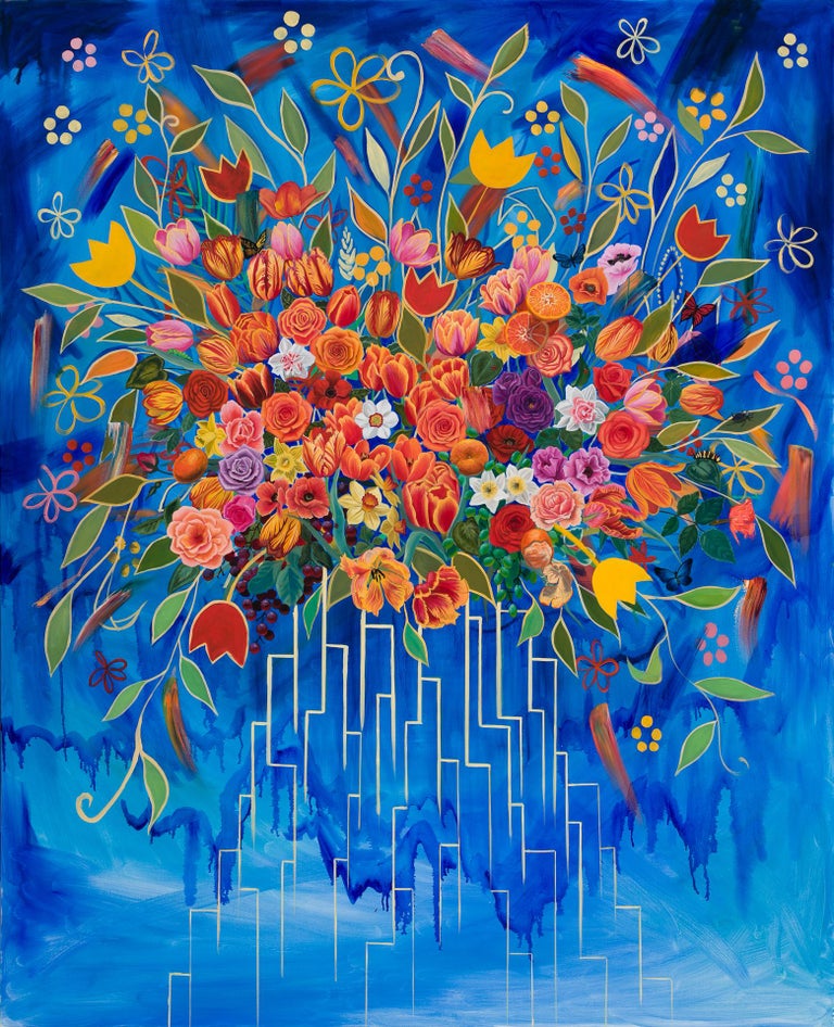 Robin Hextrum - "Mega City Redux" Oil Painting For Sale at 1stDibs