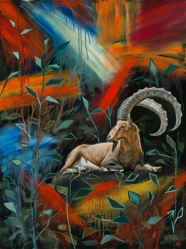 Robin Hextrum - "Ibex" Oil Painting at 1stDibs