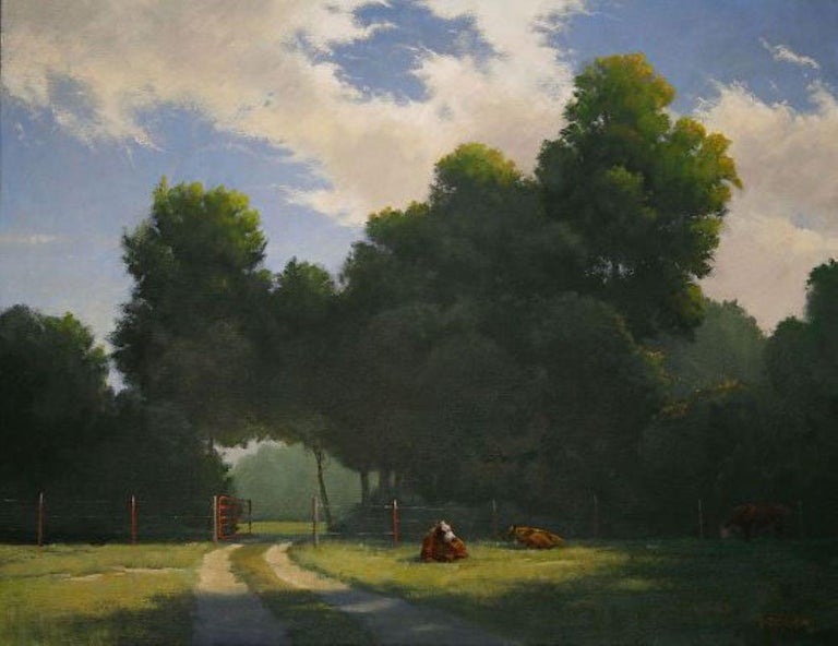 John Roush - "Red Gate", Oil Painting For Sale at 1stDibs